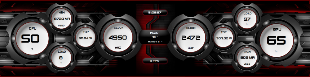 HUD24_1920X480_Aida64_SensorPanel模板_Aida64交流